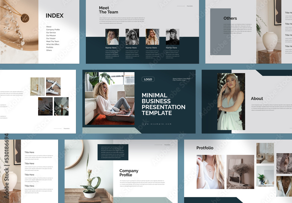 Minimal Presentation Layout Stock Template | Adobe Stock