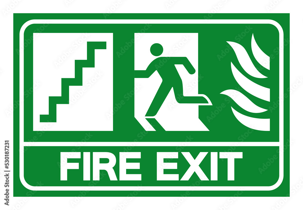 Fire Exit Symbol Sign, Vector Illustration, Isolate On White Background ...