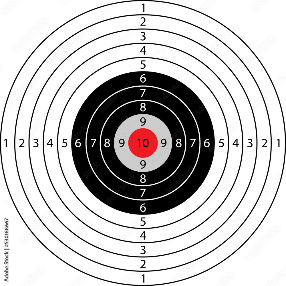 round target for air guns, vector drawing Stock Vector | Adobe Stock
