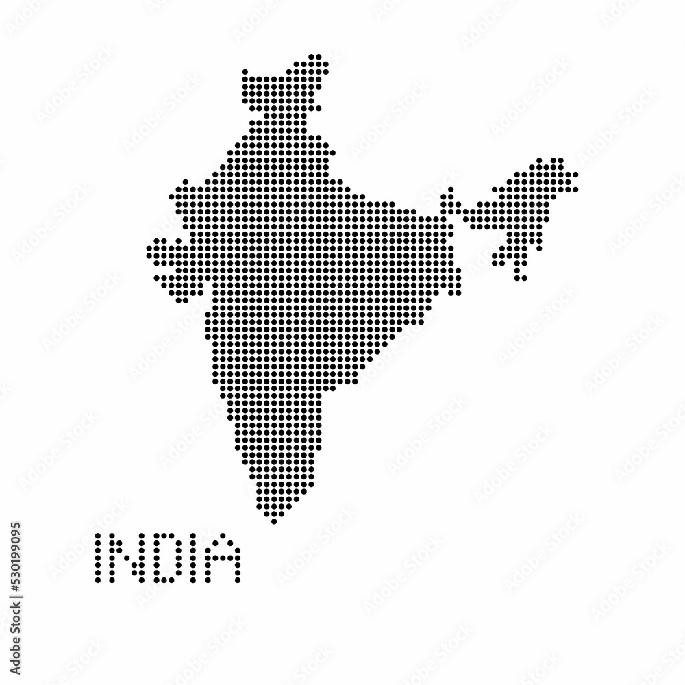 India map with grunge texture in dot style. Abstract vector ...
