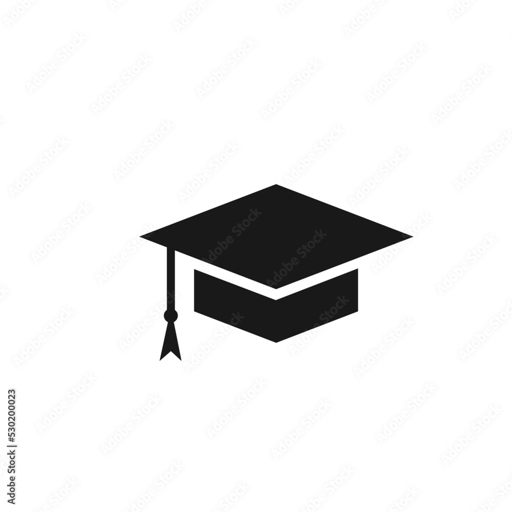 graduation cap vector stock on white background Stock Vector | Adobe Stock