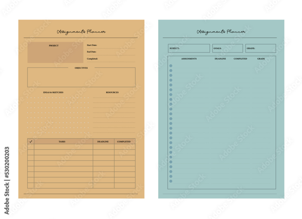 20220312_AS_Assignment_PlannerSet of assignment and lesson planner ...
