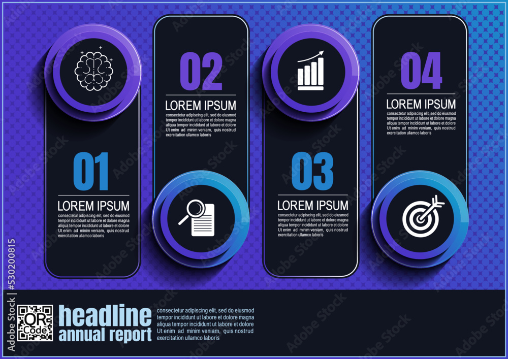 business infographics design, 4 process chart diagram template ...