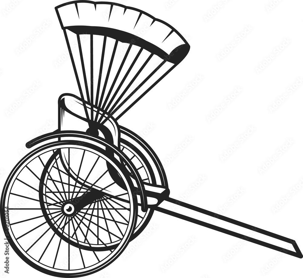 Poster Rickshaw Japanese hand pulled two-wheeled carriage – Wall Art ...