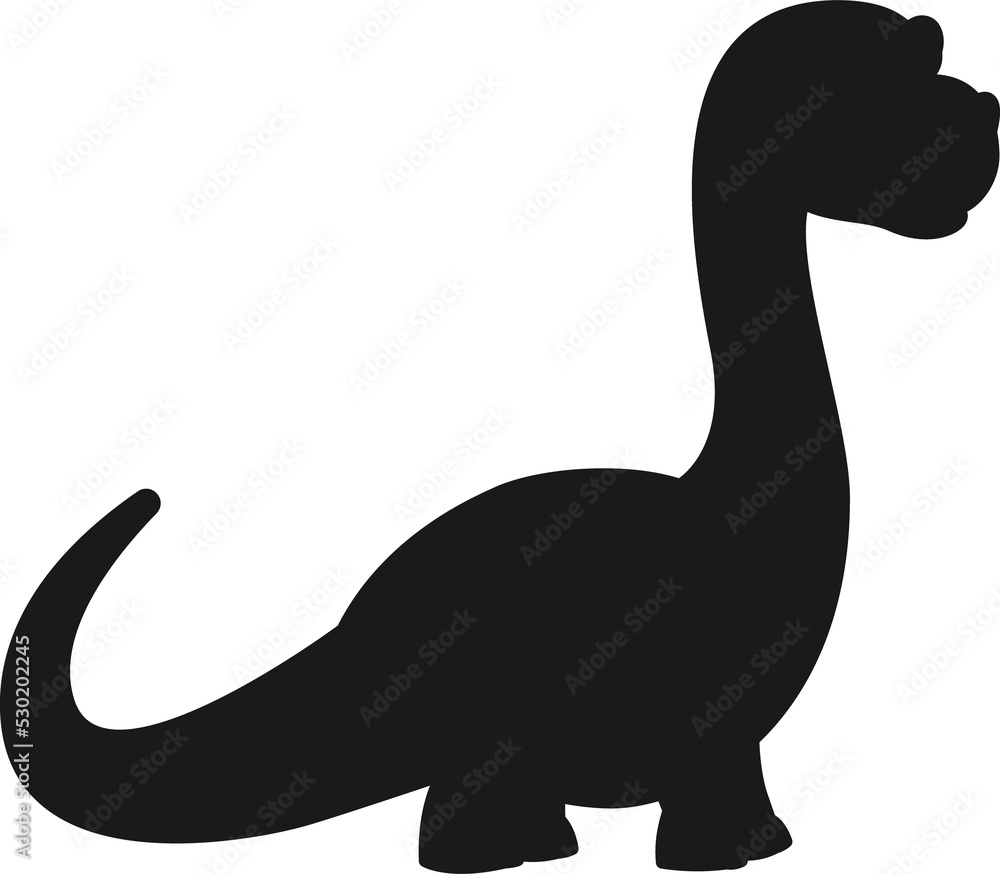 Dinosaur isolated brontosaurus dino silhouette Stock Illustration ...