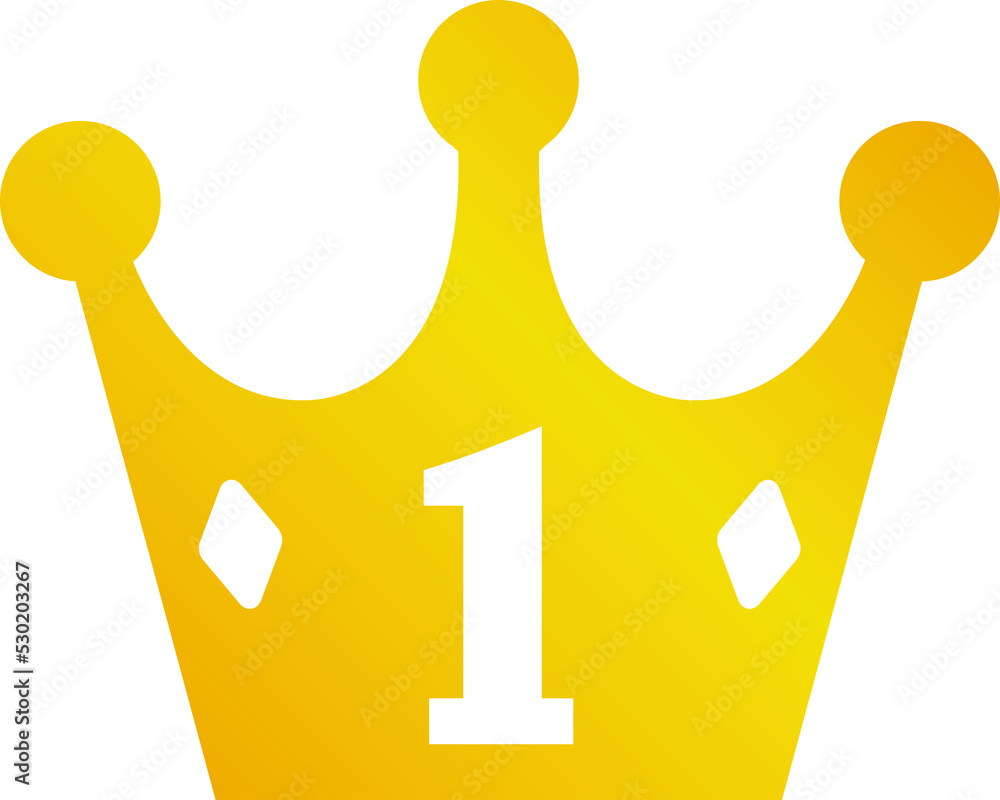 Gold crown icon / 1st place (png) Stock Illustration | Adobe Stock