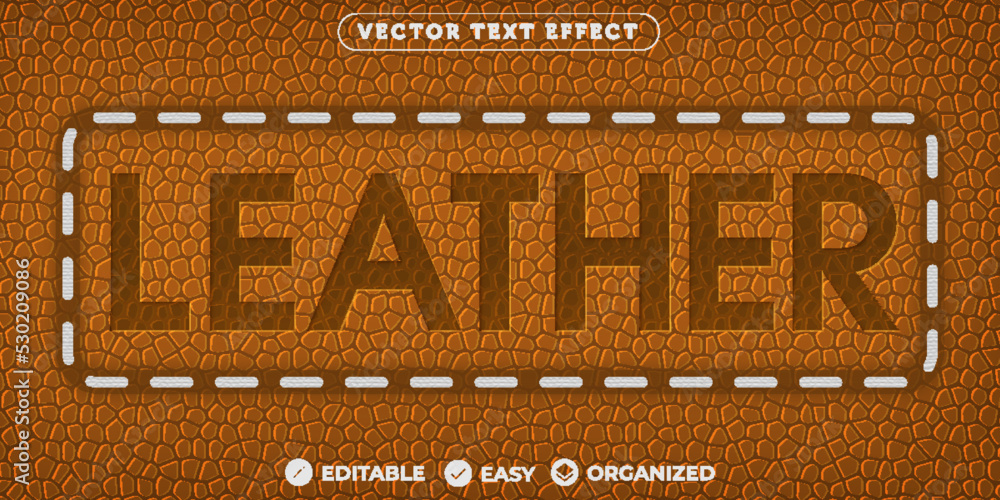 Leather Text Effect,Fully Editable Font Text Effect Stock Vector ...