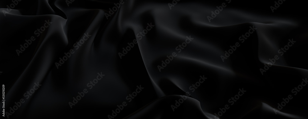 Wavy Surface Texture. Black Fabric Wallpaper with Ripples. Stock ...