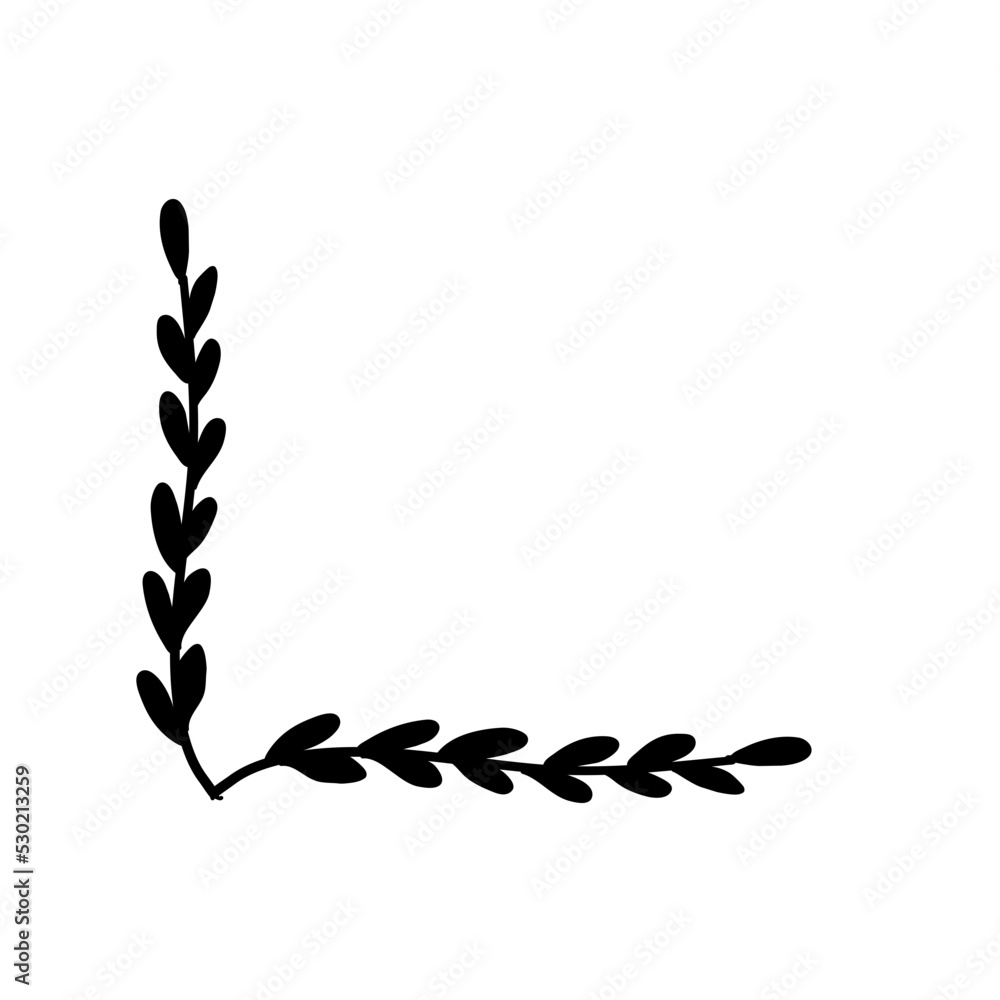 Botanical leaf corner border frame Stock Vector | Adobe Stock