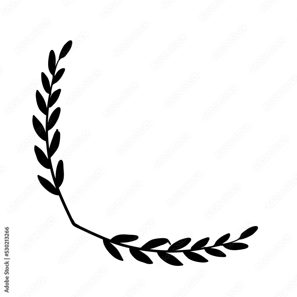 Botanical leaf corner border frame Stock Vector | Adobe Stock