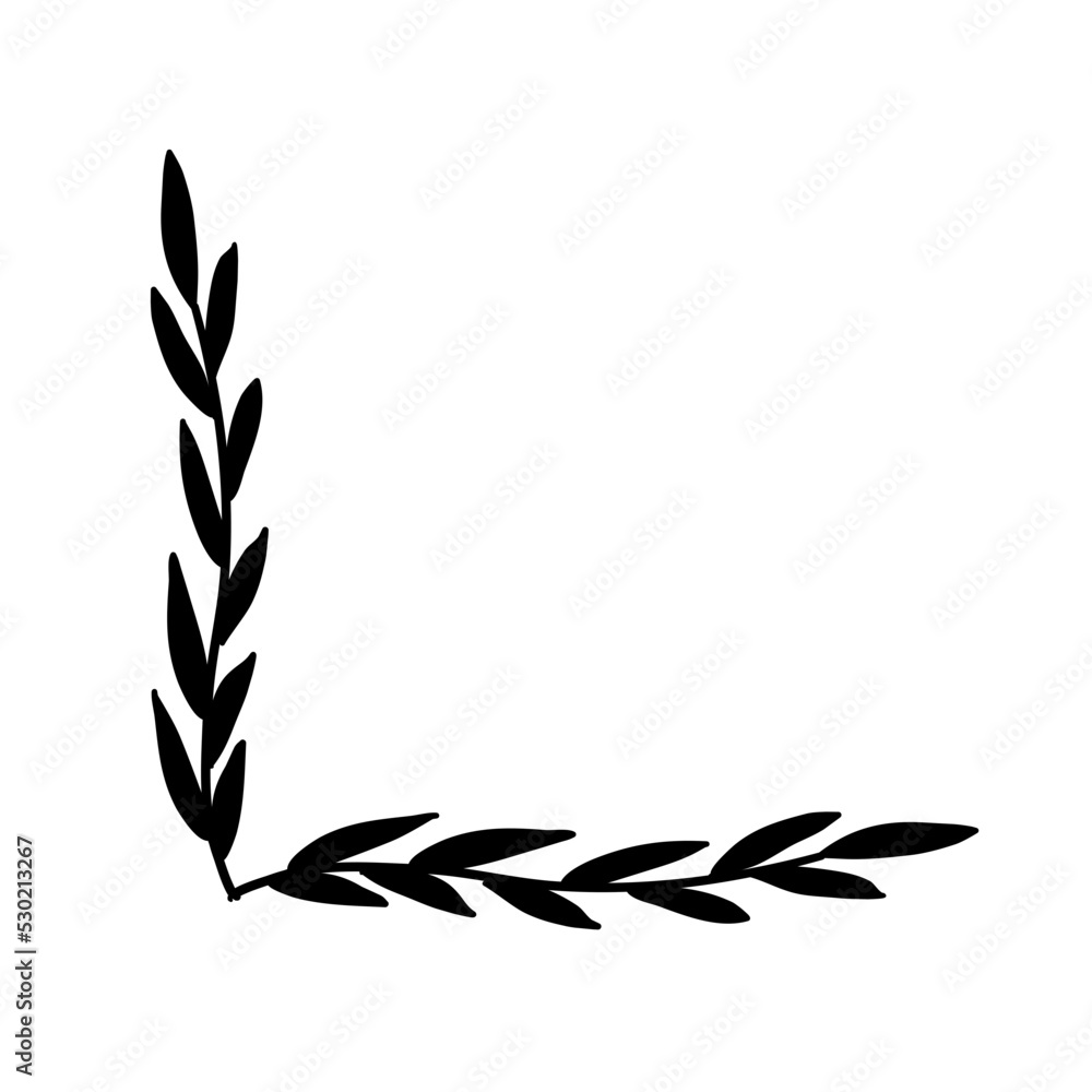 Botanical leaf corner border frame Stock Vector | Adobe Stock