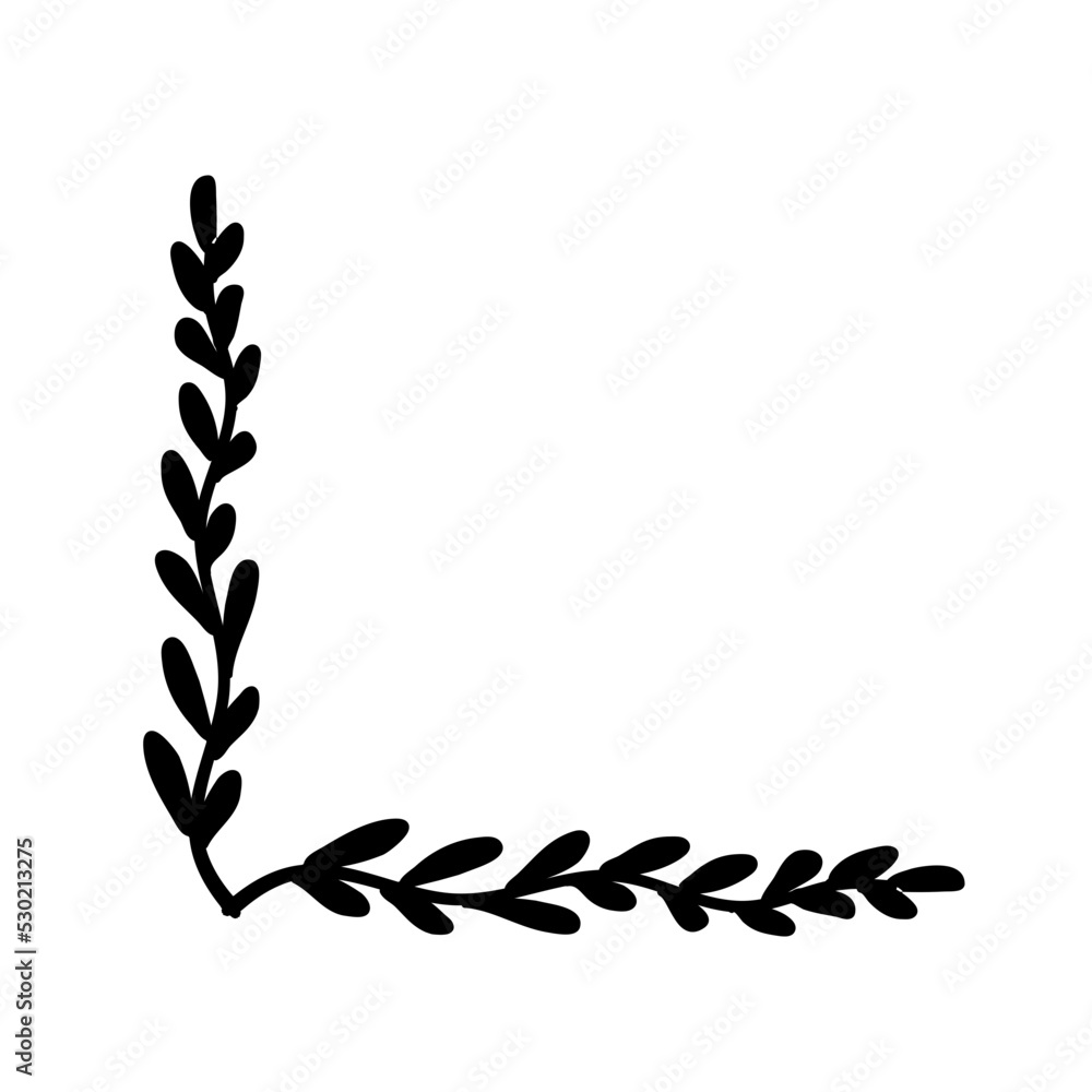 Botanical leaf corner border frame Stock Vector | Adobe Stock