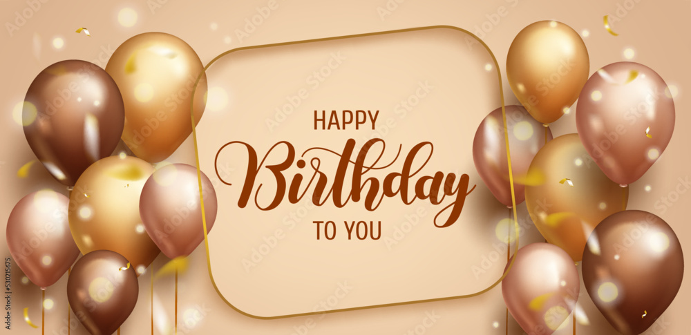 Birthday greeting vector template design. Happy birthday text with ...