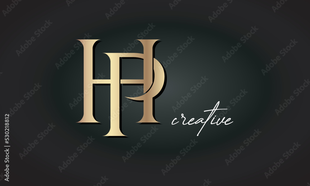 HP letters luxury jewellery fashion brand monogram, creative premium ...