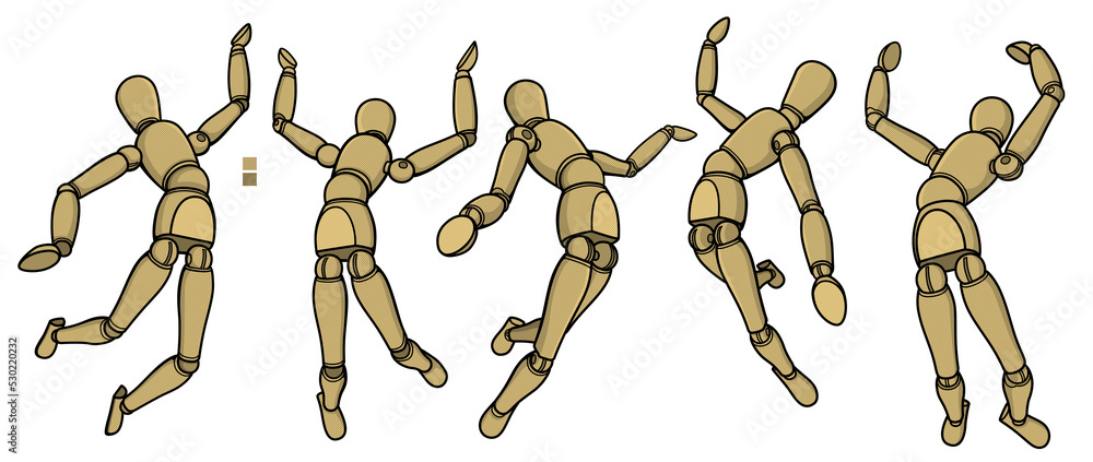 figure wooden puppet character design illustration Stock Illustration ...