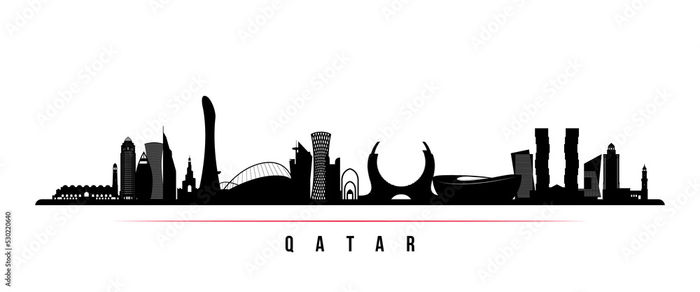 Photo & Art Print Qatar skyline horizontal banner, greens87