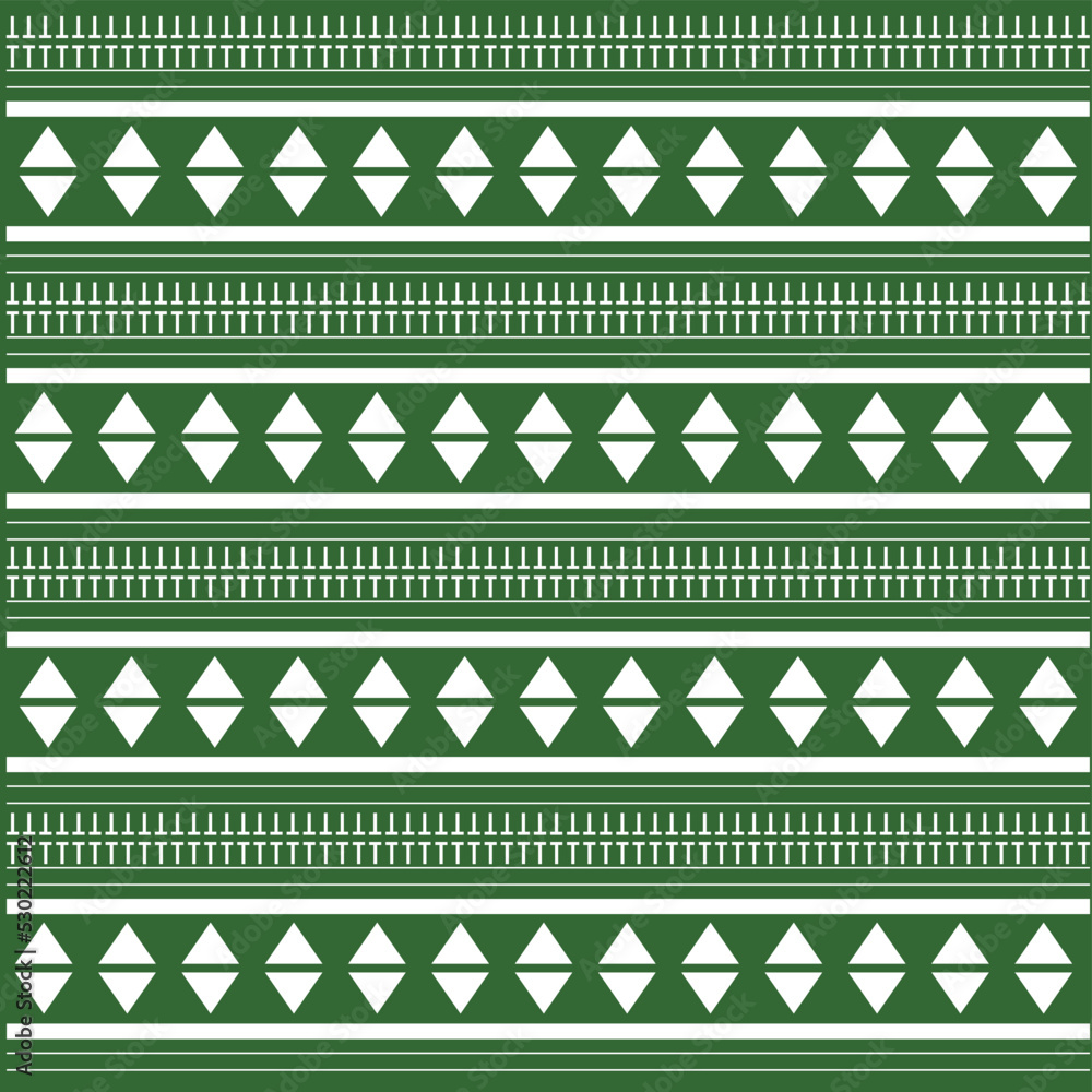 Ethnic pattern green and white tribal art designs ikat vector oriental ...