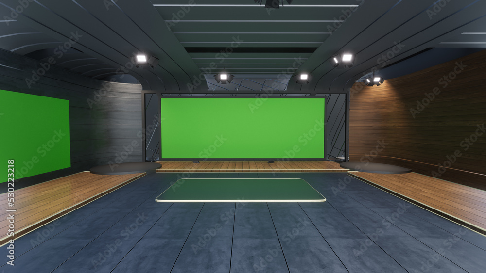 Green Screen Studio 2267_3D Virtual TV Studio News_Studio Background ...