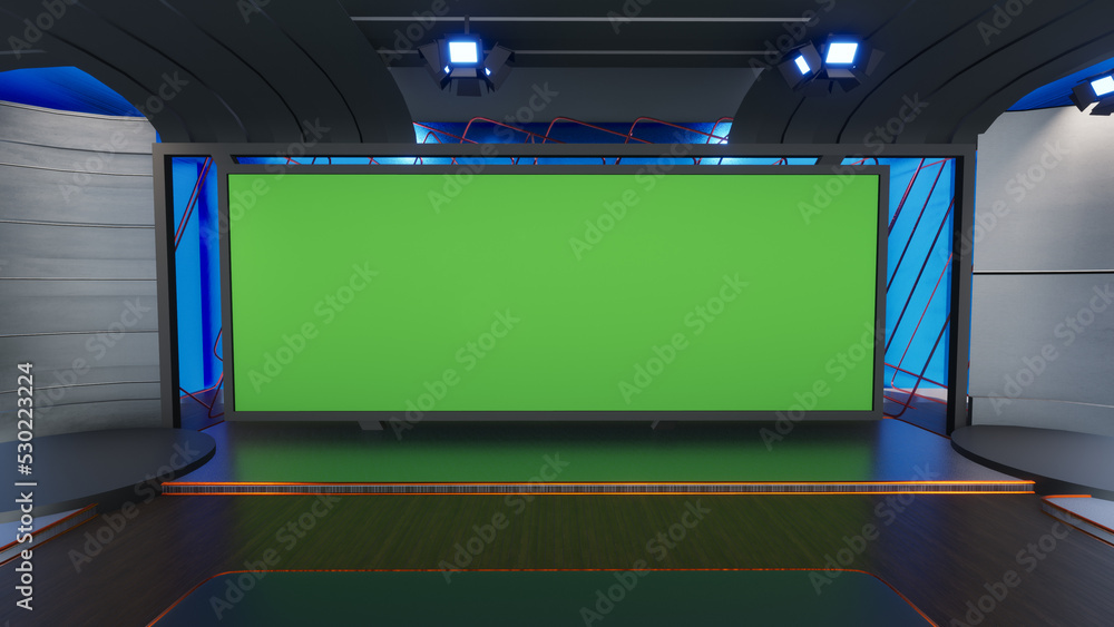 Green Screen Studio 2267_3D Virtual TV Studio News_Studio Background ...