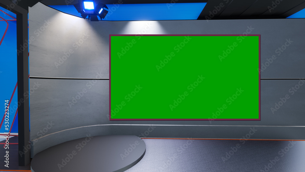 Green Screen Studio 2267_3D Virtual TV Studio News_Studio Background ...