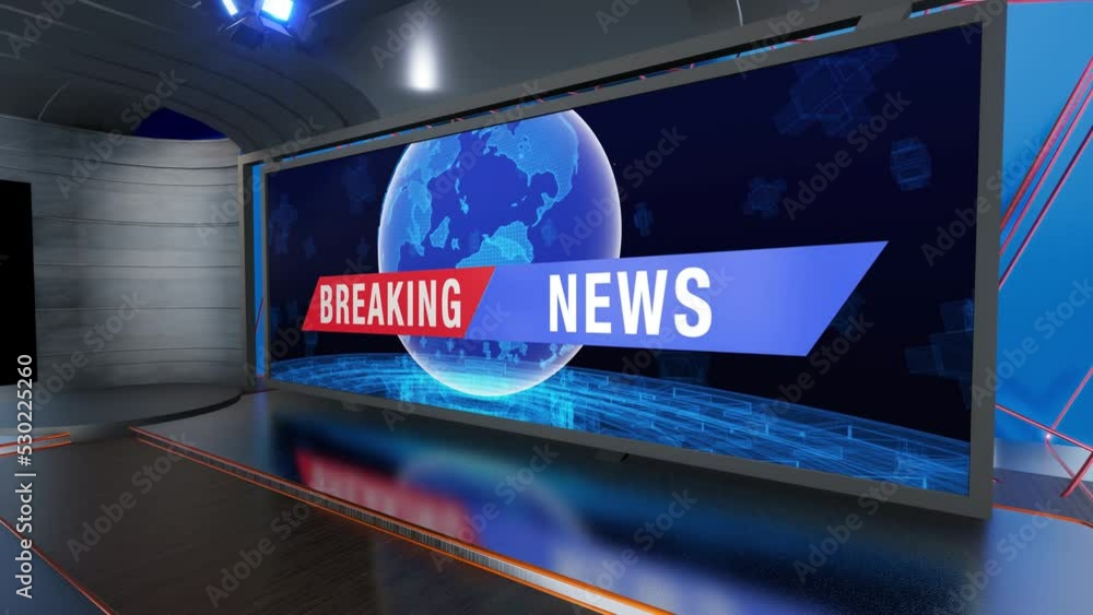 Virtual Studio 2267_3D Virtual TV Studio News_Studio Background Loop vídeo de Stock | Adobe Stock