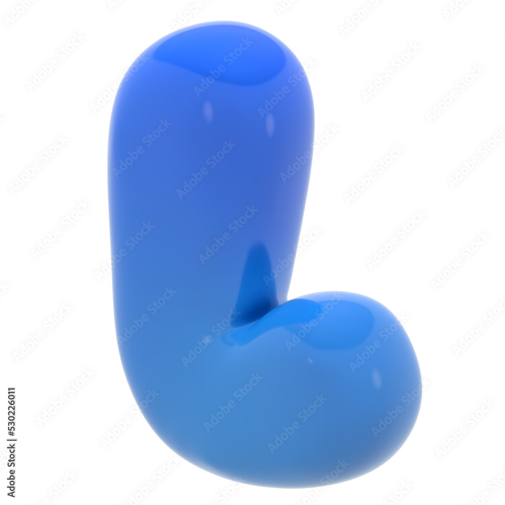 Alphabet L bubble letter illustration in 3D design Stock Illustration ...