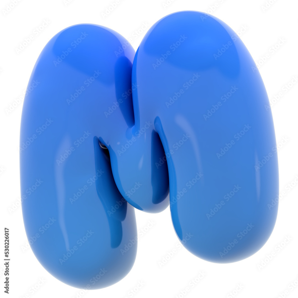 Alphabet M bubble letter illustration in 3D design Stock Illustration ...