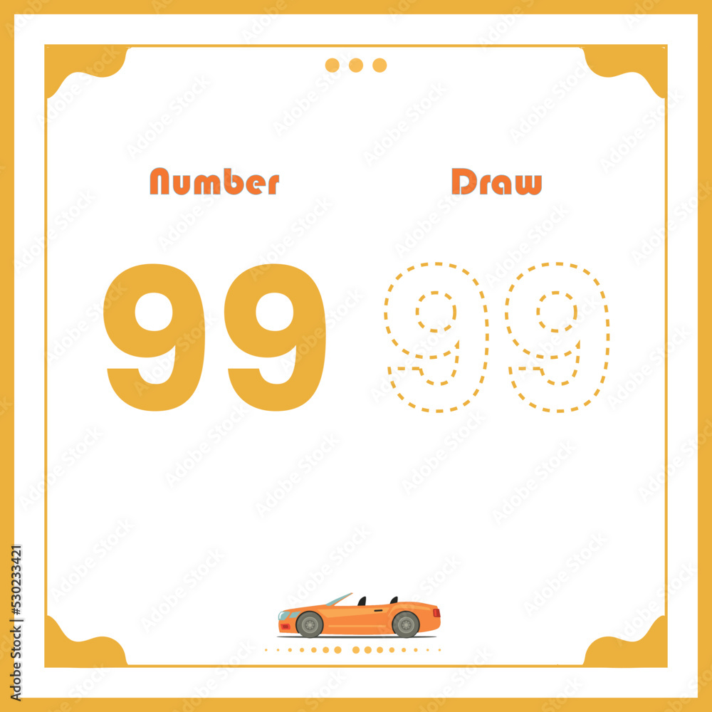 Number drawing for kids fun outline vector preschool number ...