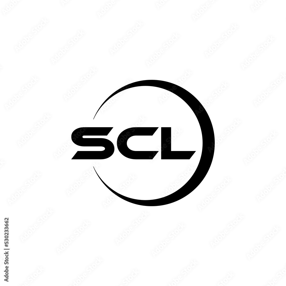 SCL letter logo design with white background in illustrator, cube logo ...