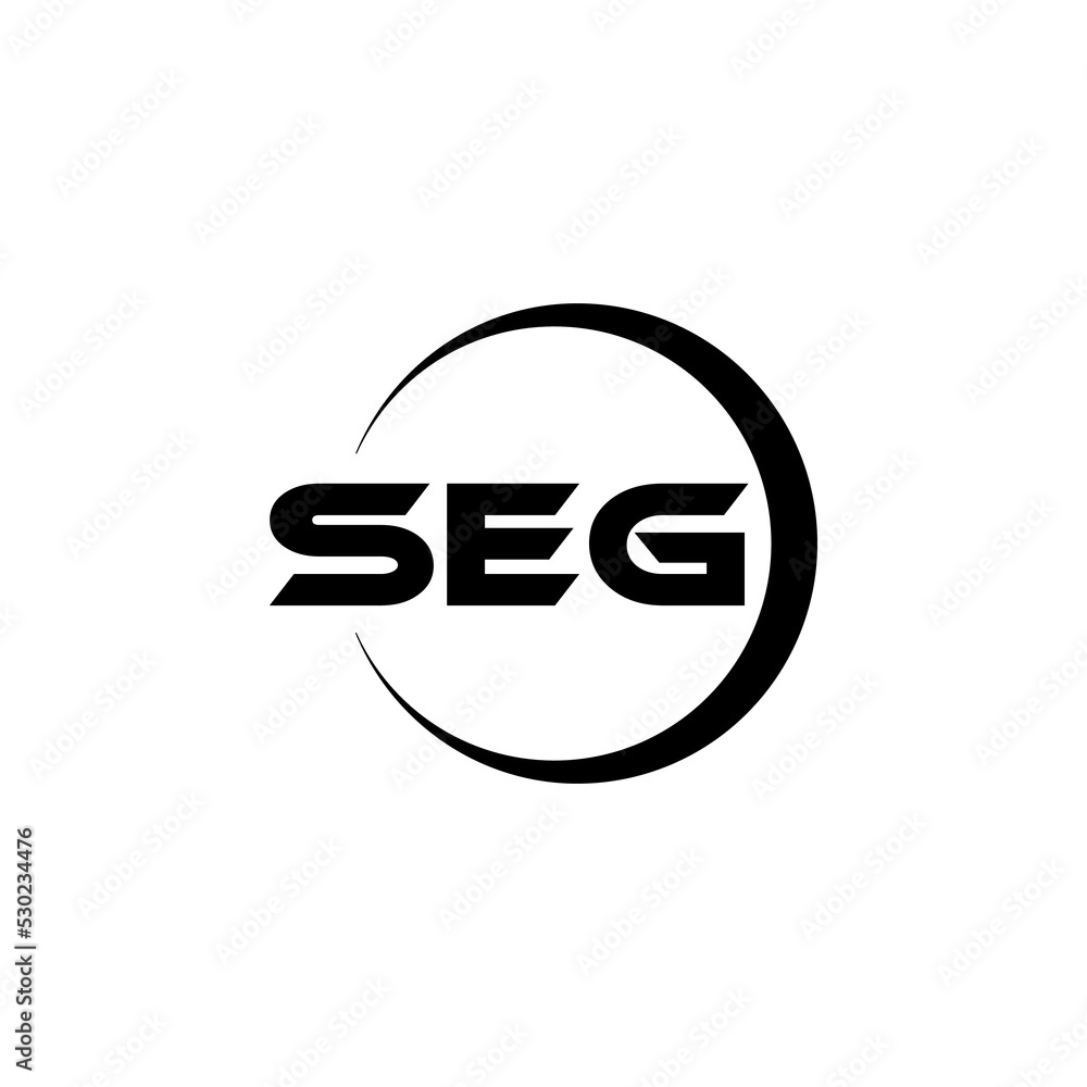 Vecteur Stock SEG letter logo design with white background in ...