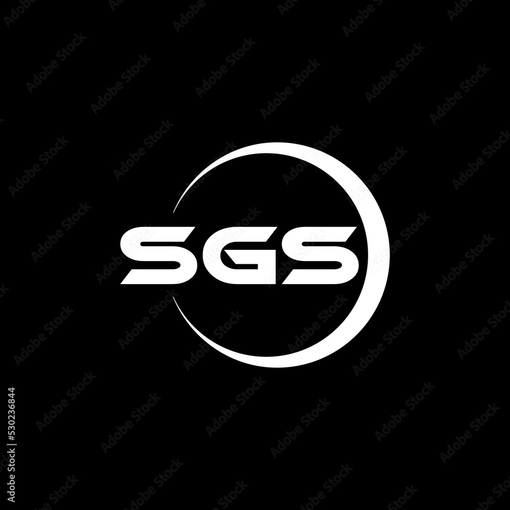 SGS letter logo design with black background in illustrator, cube logo ...