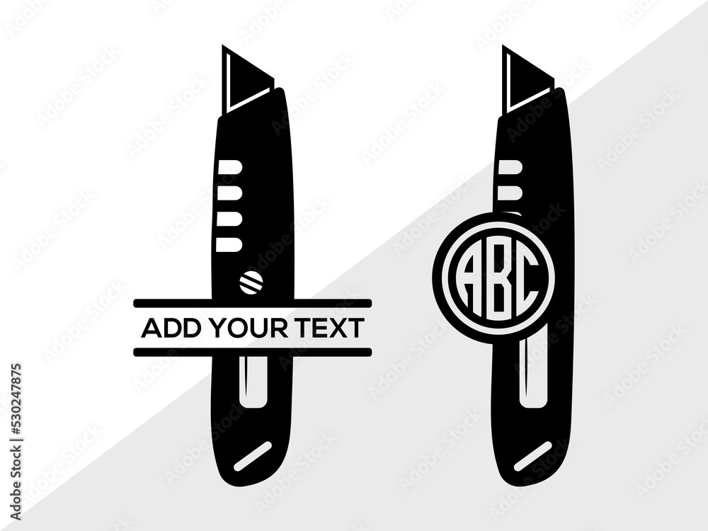 Box Cutter Monogram SVG, Circle Monogram Svg, Paper Cutter Svg, Cutter ...