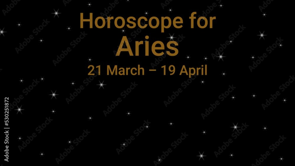 A 4k animation video introduction of the Aries horoscope, indicating ...