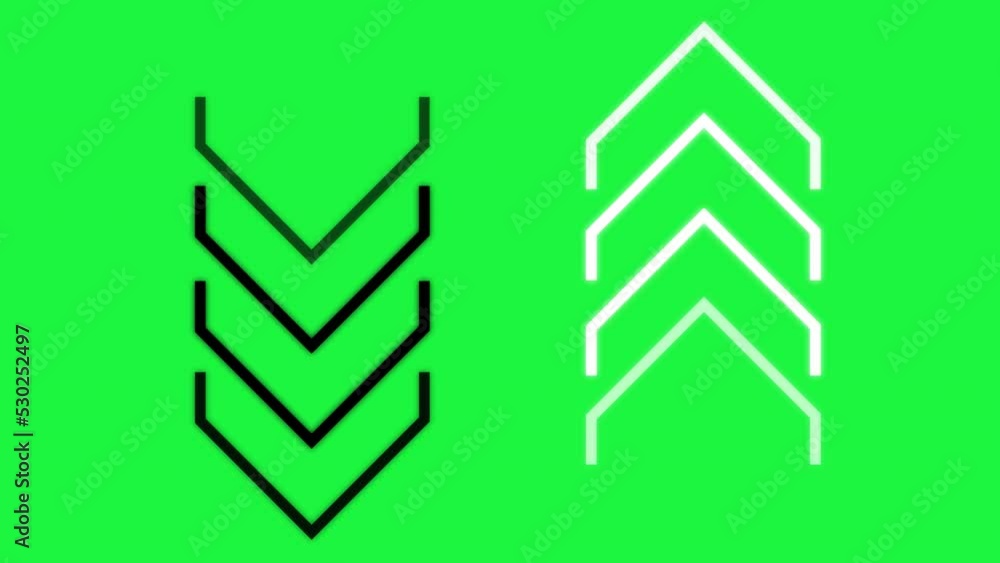 Flat 2d Animation Arrow transition greenscreen background in 4K 60FPS ...