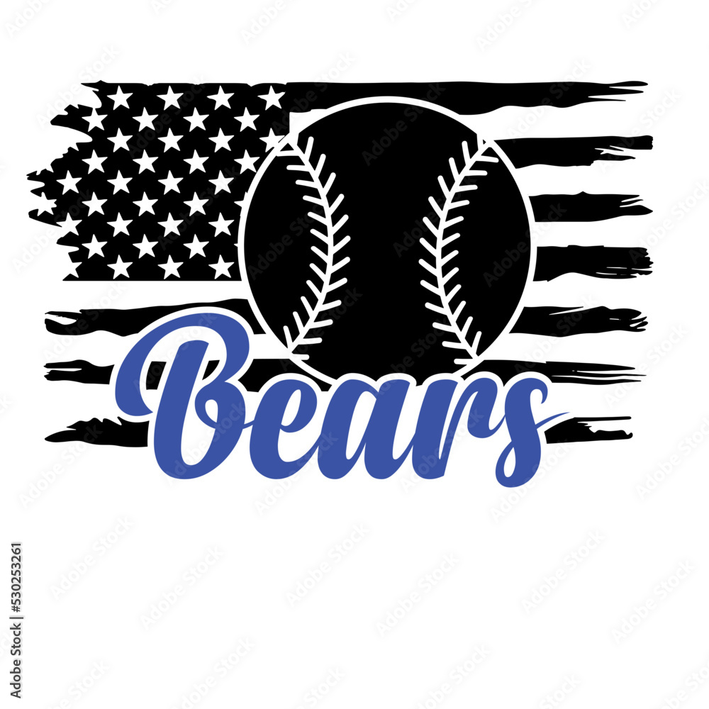 Ready to Press Bears Svg, Baseball Svg, American Flag Svg Stock Vector ...
