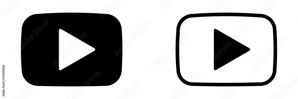 Play button icon set. Start buttons sumbol. Player button flat style ...