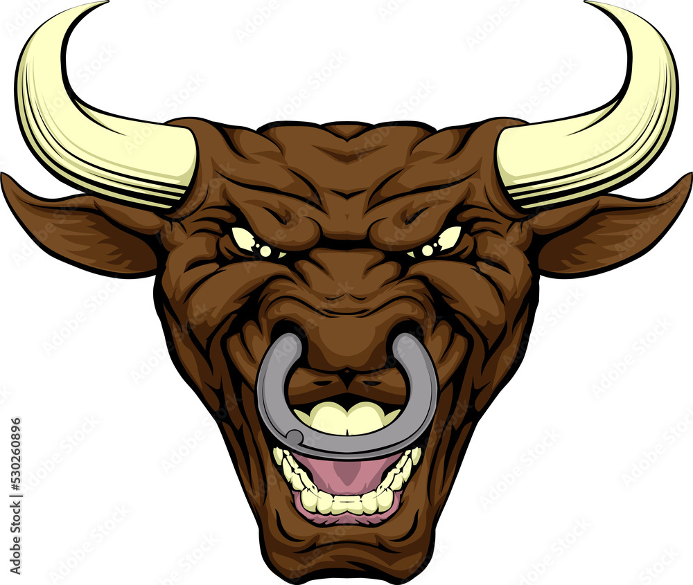 Bull character face Stock Illustration | Adobe Stock