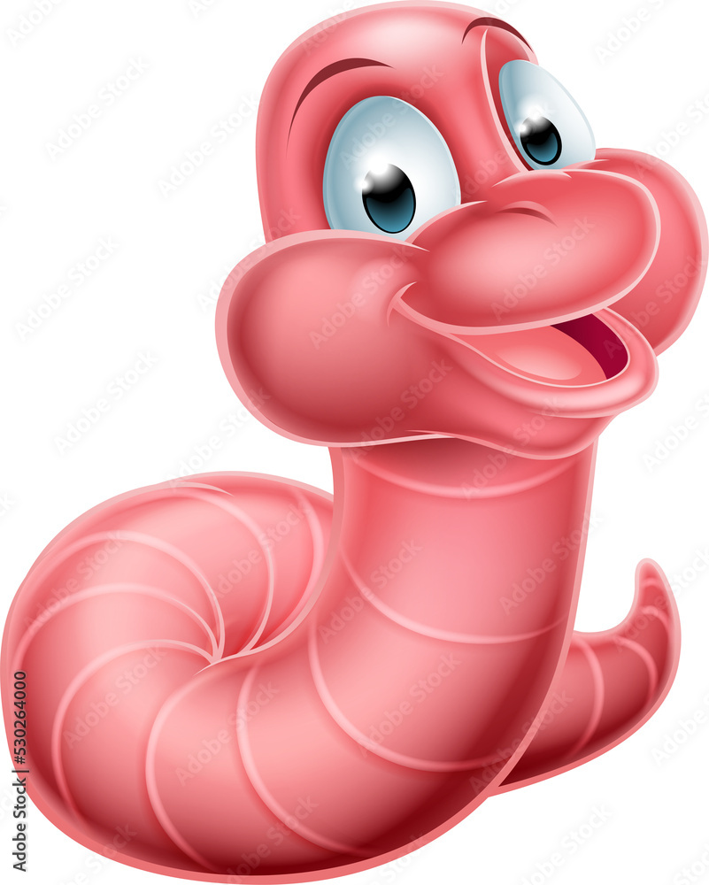 Cute Cartoon Worm Stock Illustration | Adobe Stock