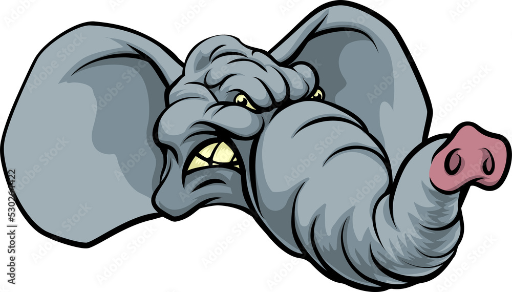 Cartoon Elephant Mascot Stock Illustration | Adobe Stock