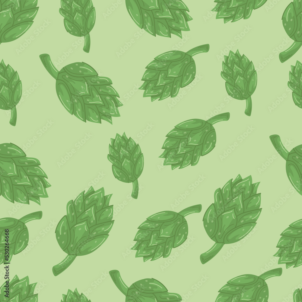 Seamless Octoberfest pattern with hops for wallpaper, wrapping paper ...