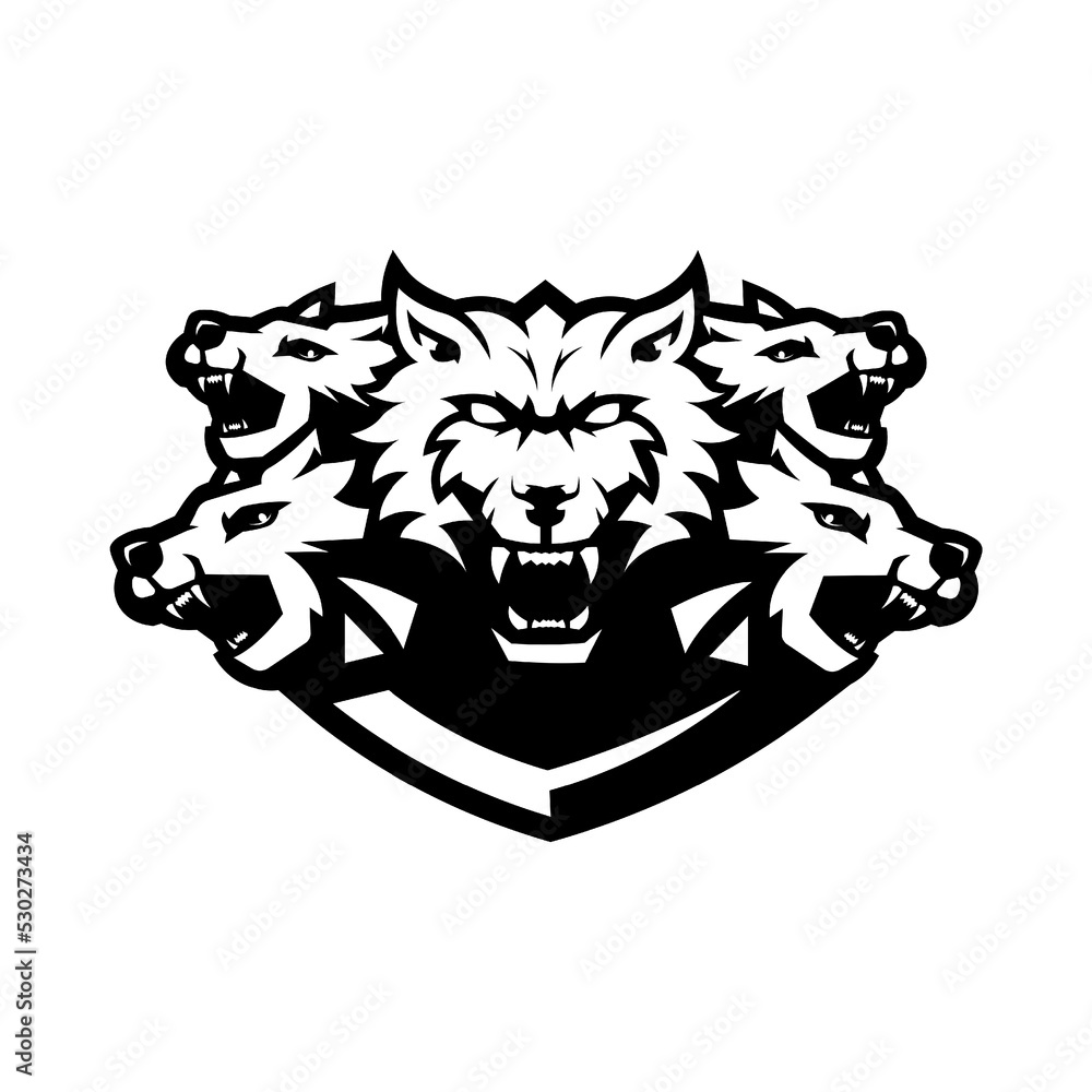 Wolf mascot logo silhouette version Stock Vector | Adobe Stock
