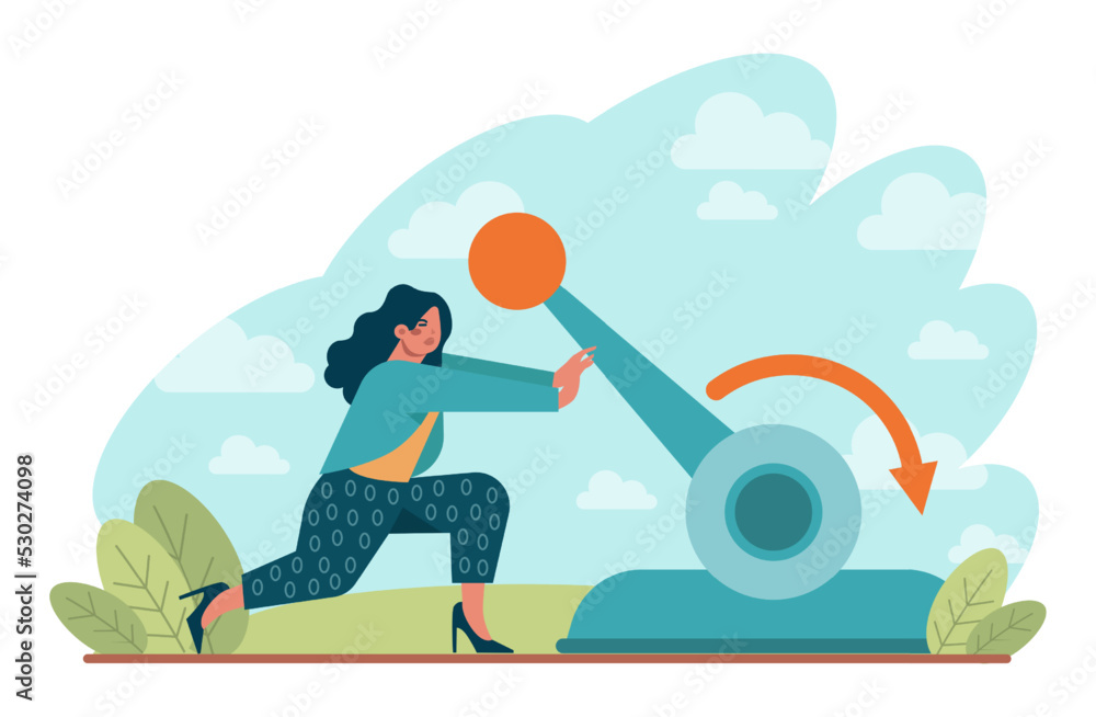 To turn on concept. Character presses the switch button or pull a lever ...