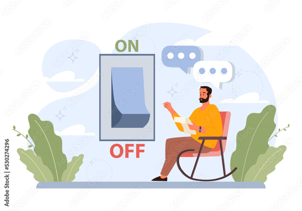 To turn on concept. Character presses the switch button or pull a lever ...