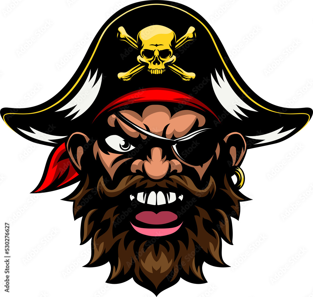 Cartoon Pirate Sports Mascot Stock Illustration | Adobe Stock