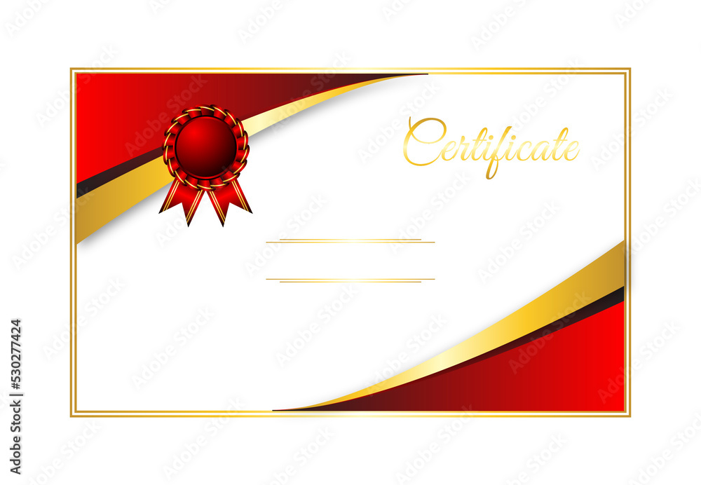 certificate border png transparent background with red ribbon Stock ...