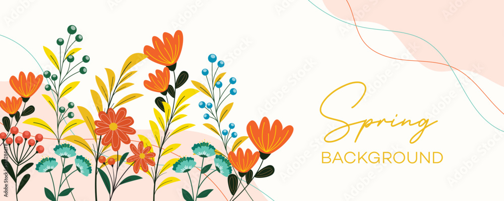 Floral background design. Floral banner template design Stock Vector ...