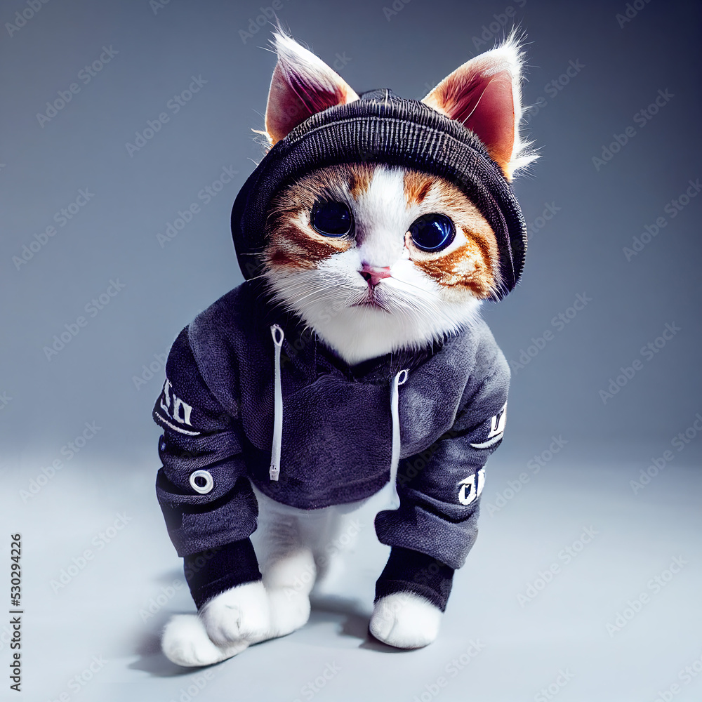 Clever and Beautiful Cat.color Cat Sitting. Character Design. Concept ...