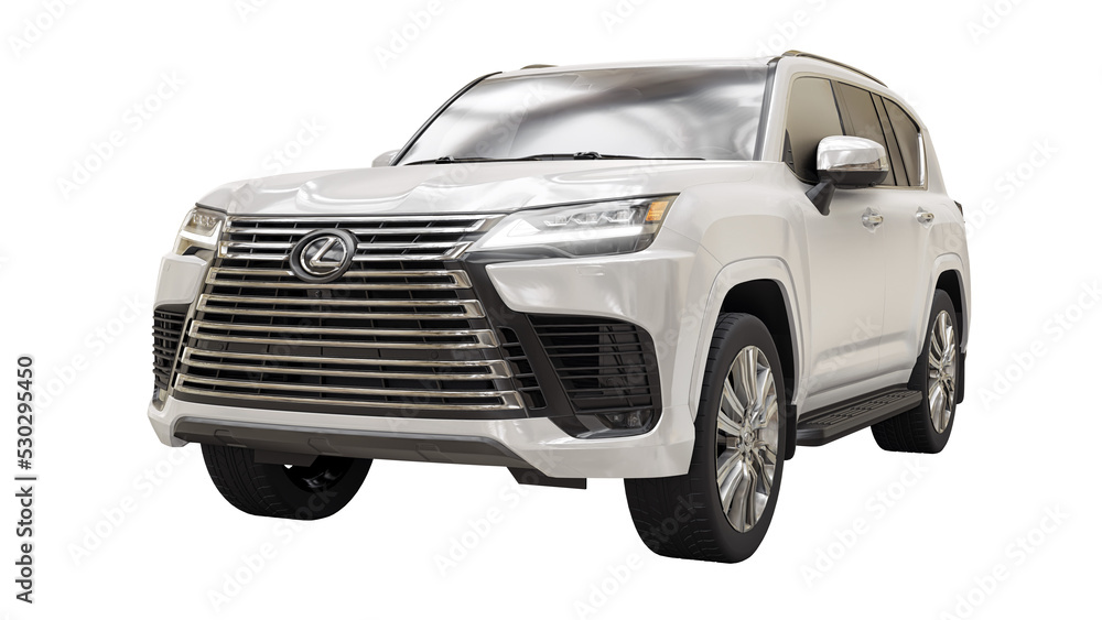 Dallas. USA. September 13, 2022. White metallic Lexus LX600 2022 on a ...
