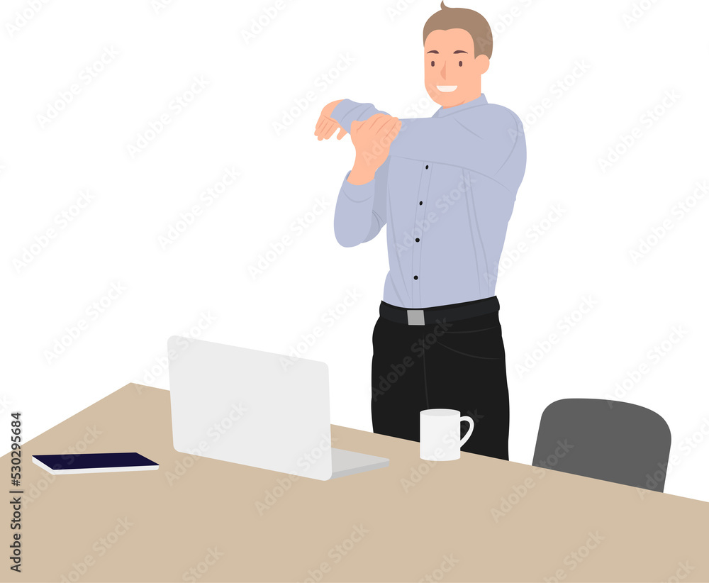 Cartoon daily life people male character man taking a break and ...