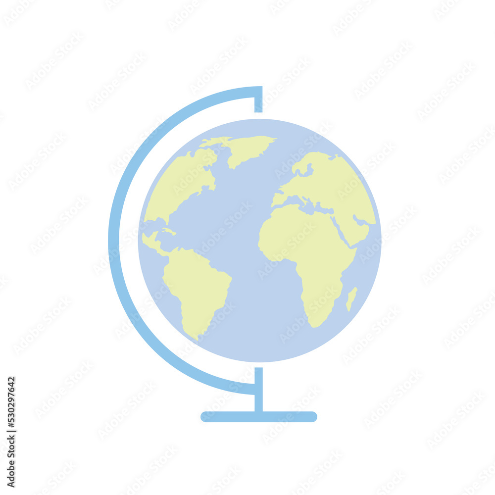 Vector Flat Minimal Style globe earth map illustration. Vector design ...